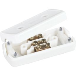 British General 13A 3 Terminal In-Line Connector 30 x 70 x 17mm White ...