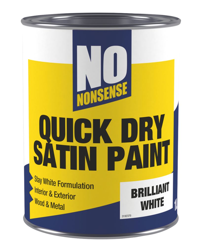 No Nonsense Water-Based Satin Paint Brilliant White 1Ltr | Interior ...