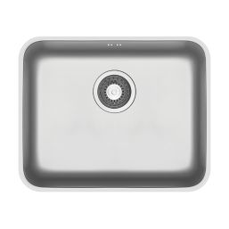 Swirl 1 Bowl Stainless Steel Kitchen Sink 524mm x 424mm - Screwfix