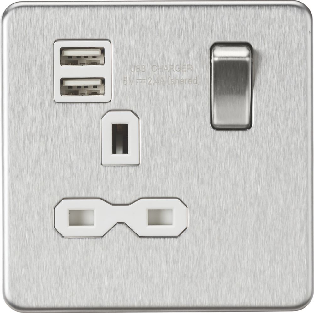 Knightsbridge 13A 1-Gang SP Switched Socket + 2.4A 12W 2-Outlet Type A ...