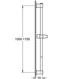 Grohe Vitalio Universal Shower Riser Rail Chrome 1150mm - Screwfix