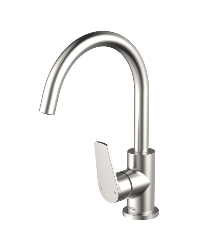 Bristan Raspberry Monobloc Sink Mixer Tap Steel - Screwfix