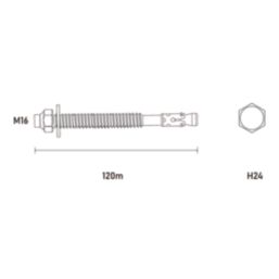 Easyfix Through Bolts M16 x 120mm 10 Pack - Screwfix