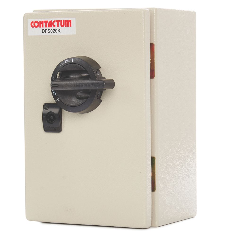 Contactum DFS020K 20A 3P+N+E Fused 3-Phase Enclosed Switch Fuse - Screwfix