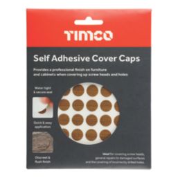 Timco 13mm 112 Pack Natural Walnut Screw Cover Stickers - Screwfix