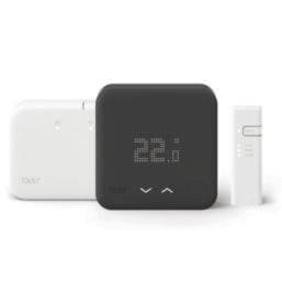 Tado V3+ Black Edition Wireless Heating & Hot Water Smart Thermostat Starter Kit Black - Screwfix