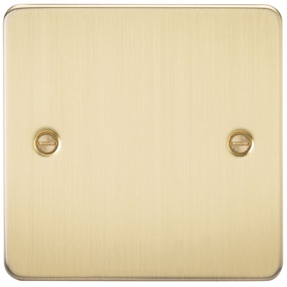 Knightsbridge 1-Gang Blanking Plate Brushed Brass - Screwfix