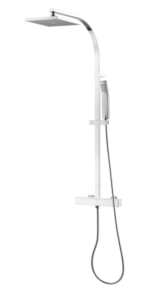 Equinox Rear-Fed Exposed Chrome Thermostatic Mixer Shower With Diverter ...