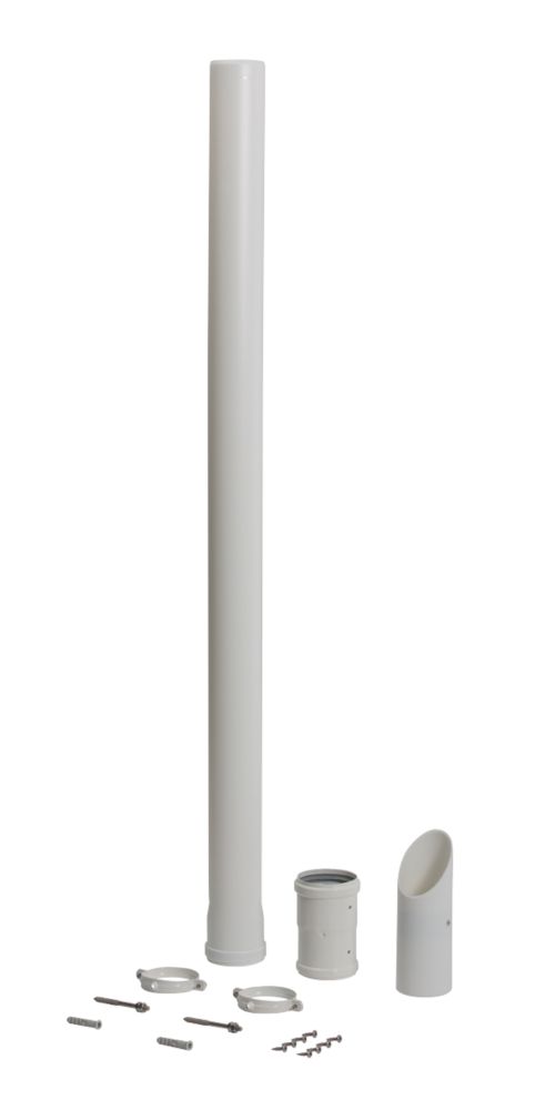 Baxi Under Balcony / Eaves Flue Kit White 1035mm - Screwfix