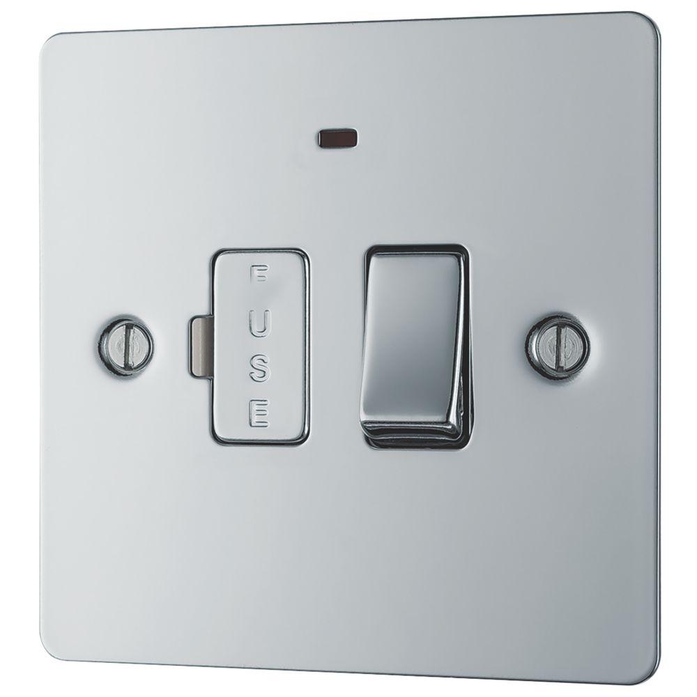 LAP 13A Switched Fused Spur with LED Polished Chrome - Screwfix