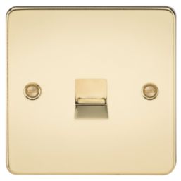 Knightsbridge 1-Gang Master Telephone Socket Polished Brass - Screwfix