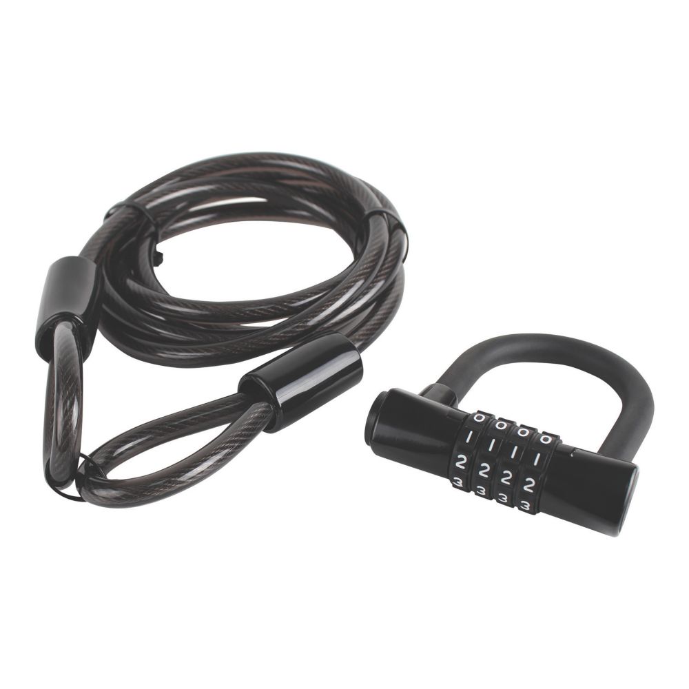 Smith & Locke Plastic & Steel Cable Lock 290mm x 10mm - Screwfix