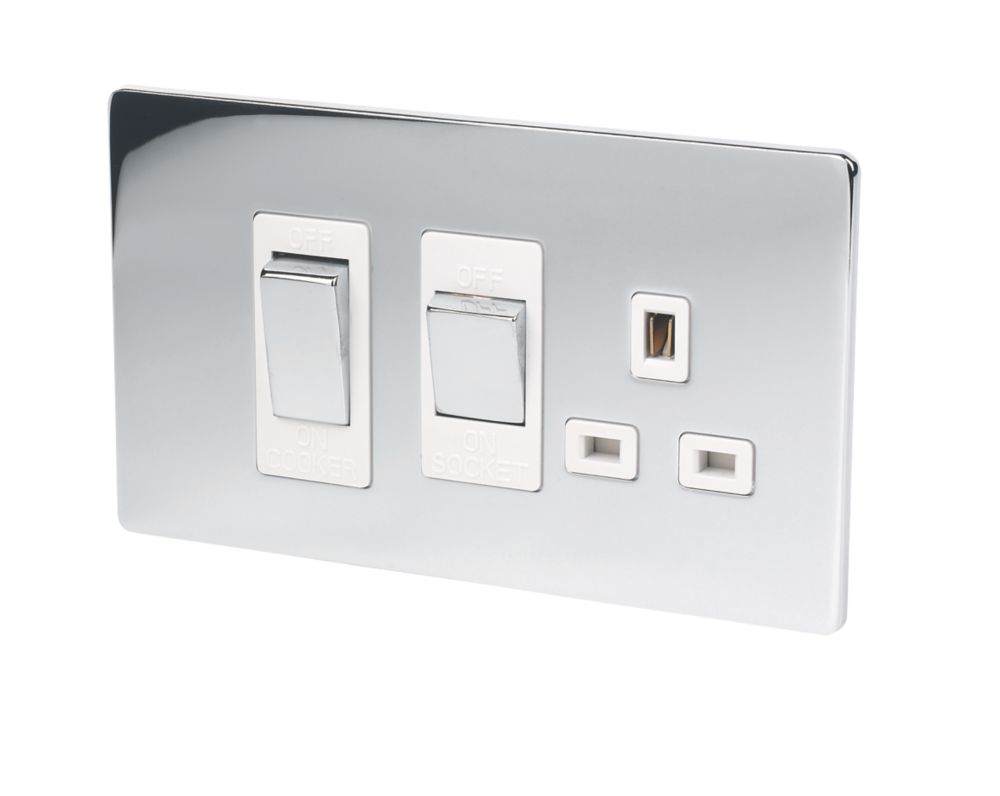 LAP 45A 2-Gang DP Cooker Switch & 13A DP Switched Socket Polished ...