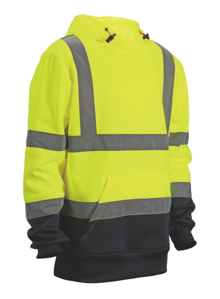 Scruffs Hi-Vis Hoodie Yellow / Navy Large 49" Chest - Screwfix