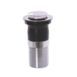 Top-Fix Unslotted Push Button Basin Waste Chrome 60mm - Screwfix