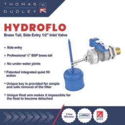 Thomas Dudley Ltd Side-Entry Fill Valve 1/2" - Screwfix