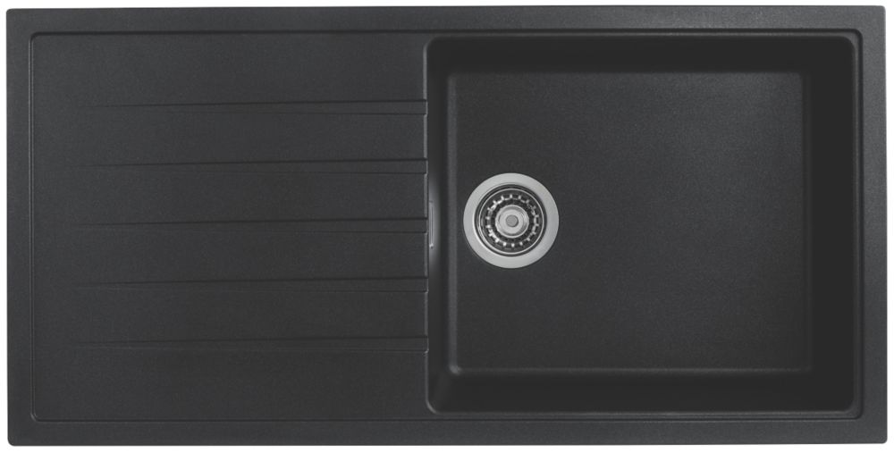 Bristan Quartz 1 Bowl Resin Composite Kitchen Sink & Reversible Drainer ...