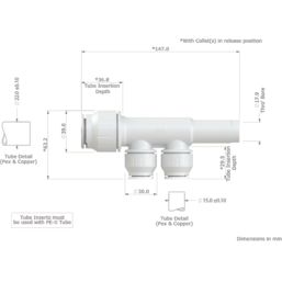 JG Speedfit PEM582215BWP Plastic Push-Fit Reducing 2 Port Plumbing ...