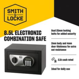 Smith & Locke Electronic Combination Safe 8.5Ltr - Screwfix