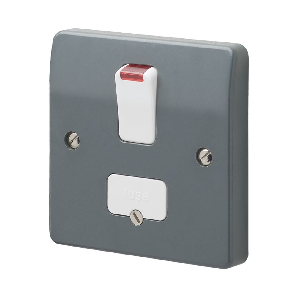 MK Logic Plus 13A Switched Fused Spur with Neon Graphite with White ...