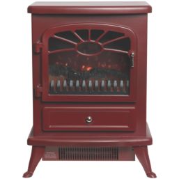 Focal Point ES2000 Burgundy Electric Stove 430mm x 540mm - Screwfix