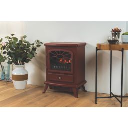 Focal Point ES2000 Burgundy Electric Stove 430mm x 540mm - Screwfix