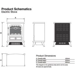Focal Point ES2000 Burgundy Electric Stove 430mm x 540mm - Screwfix