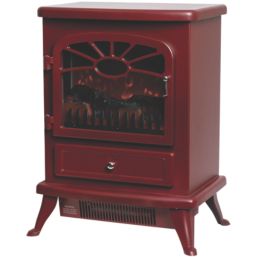 Focal Point ES2000 Burgundy Electric Stove 430mm x 540mm - Screwfix