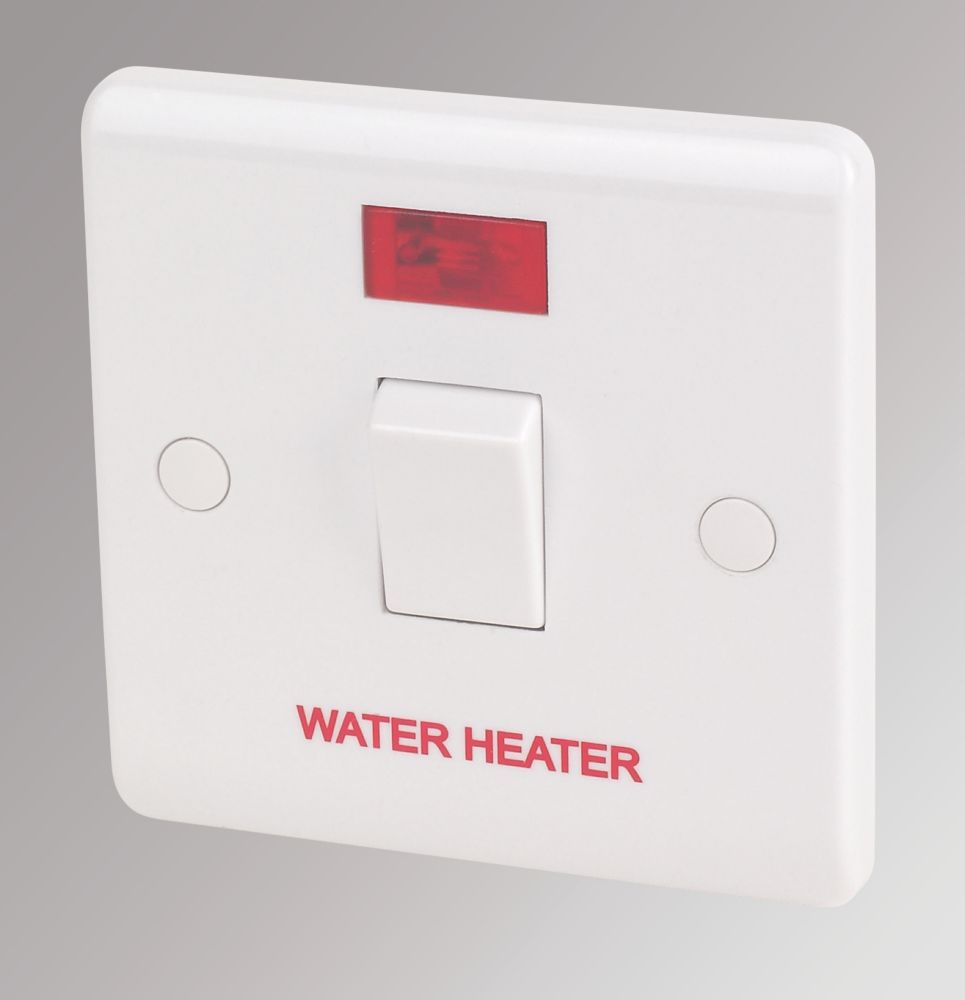 LAP 20A 1-Gang DP Water Heater Switch White with Neon | Switches ...