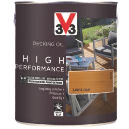 V33 High Performance 2.5Ltr Light Oak Anti Slip Decking Oil - Screwfix