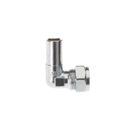 Drayton Chrome-Plated Brass Compression Reducing 90° TRV Adaptor Elbow ...