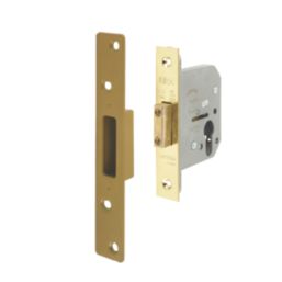 ERA Polished Brass Euro Deadlock 61mm Case - 56mm Backset - Screwfix