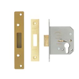ERA Polished Brass Euro Deadlock 61mm Case - 56mm Backset - Screwfix