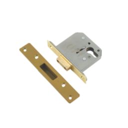 ERA Polished Brass Euro Deadlock 61mm Case - 56mm Backset - Screwfix