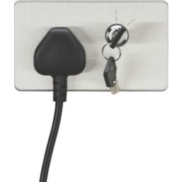 Knightsbridge 13A Key Switch 1-Gang DP Switched Socket Brushed Chrome ...