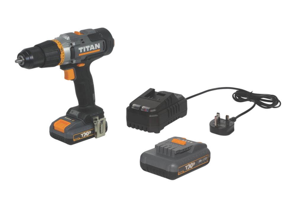 Titan TTI1257COM 18V 2 x 2.0Ah Li-Ion TXP Cordless Combi Drill - Screwfix