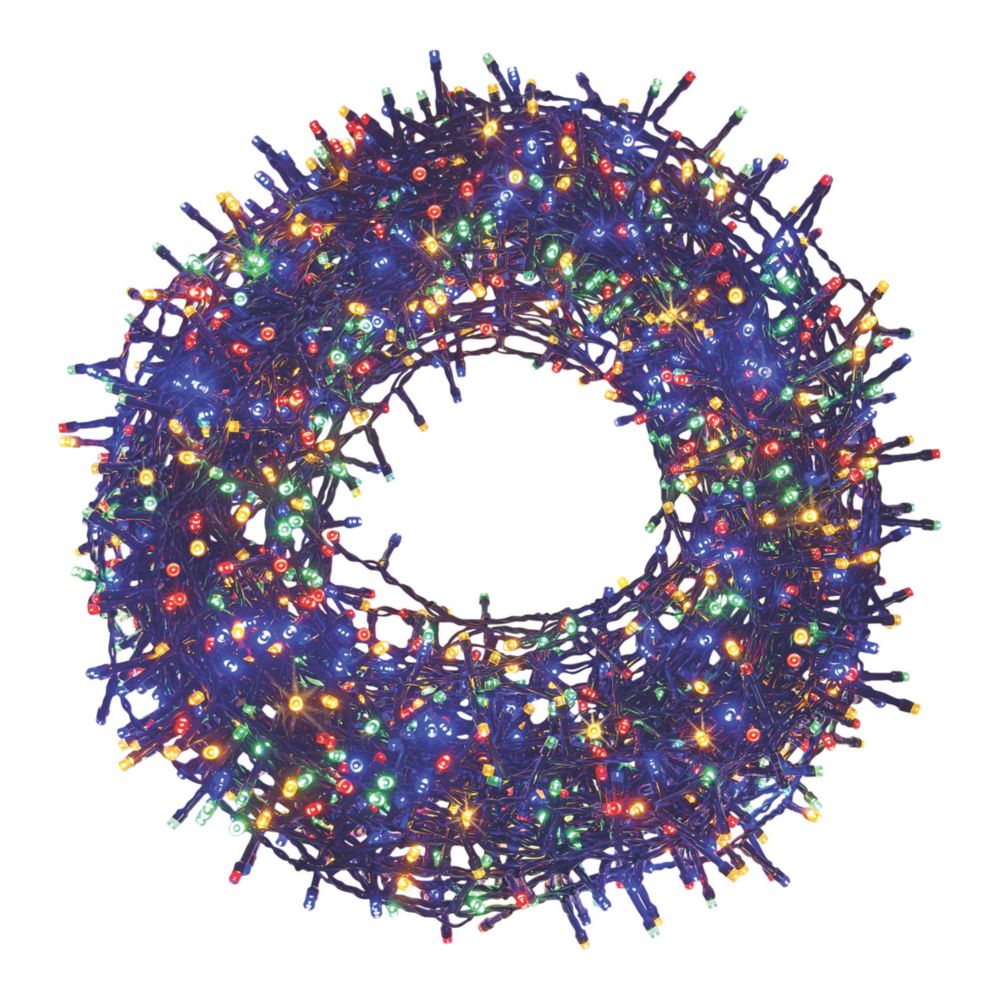 1500 LED Indoor & Outdoor Multi Colour String Christmas Lights - Screwfix