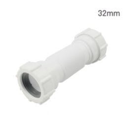 Flomasta Flexible Compression Waste Pipe White 32-36mm x 157-242mm ...