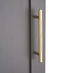 Elite Knobs & Handles Kensington Knurled T Bar Handle Brushed Brass ...
