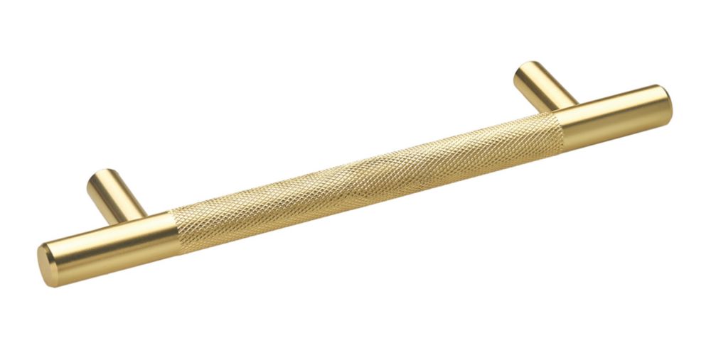 Elite Knobs & Handles Kensington Knurled T Bar Handle Brushed Brass ...