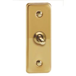 Varilight 10A 1-Gang 2-Way Architrave Light Switch Polished Brass with ...