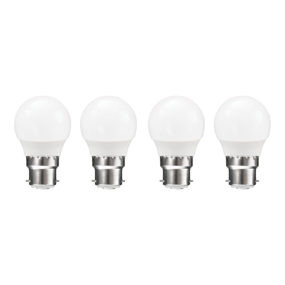 Essentials B22 Mini Globe LED Light Bulb 250lm 25W 4 Pack - Screwfix