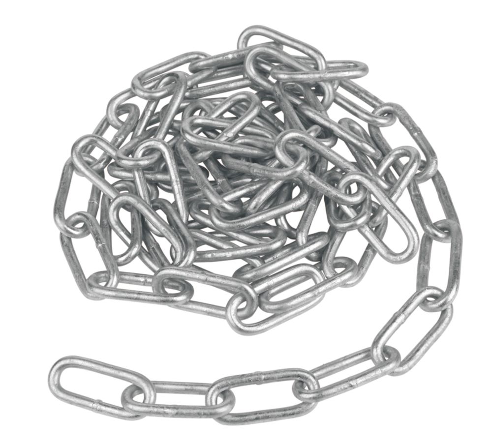 Essentials Side-Welded Zinc-Plated Long Link Chain 6mm x 10m - Screwfix