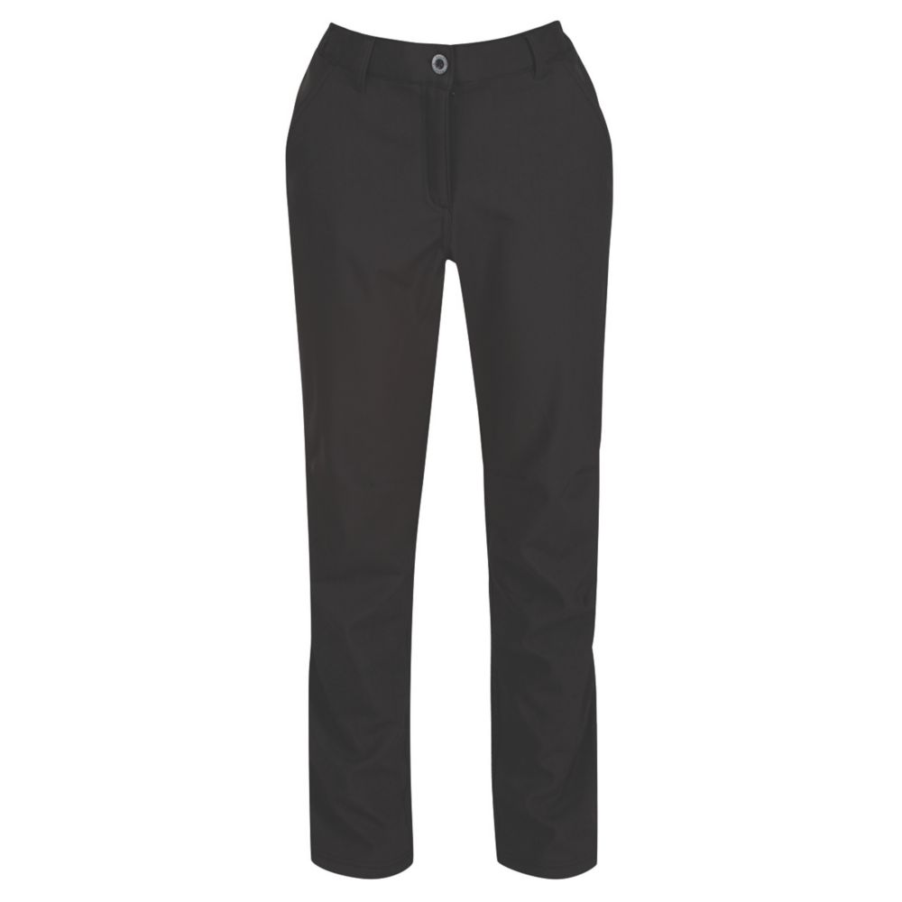 Regatta Fenton Womens Softshell Trousers Black Size 12 31" L - Screwfix