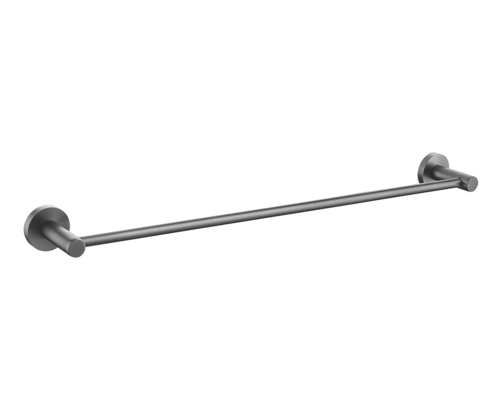 Bristan Round Towel Rail Gun Metal Grey 595mm x 72mm x 48mm - Screwfix