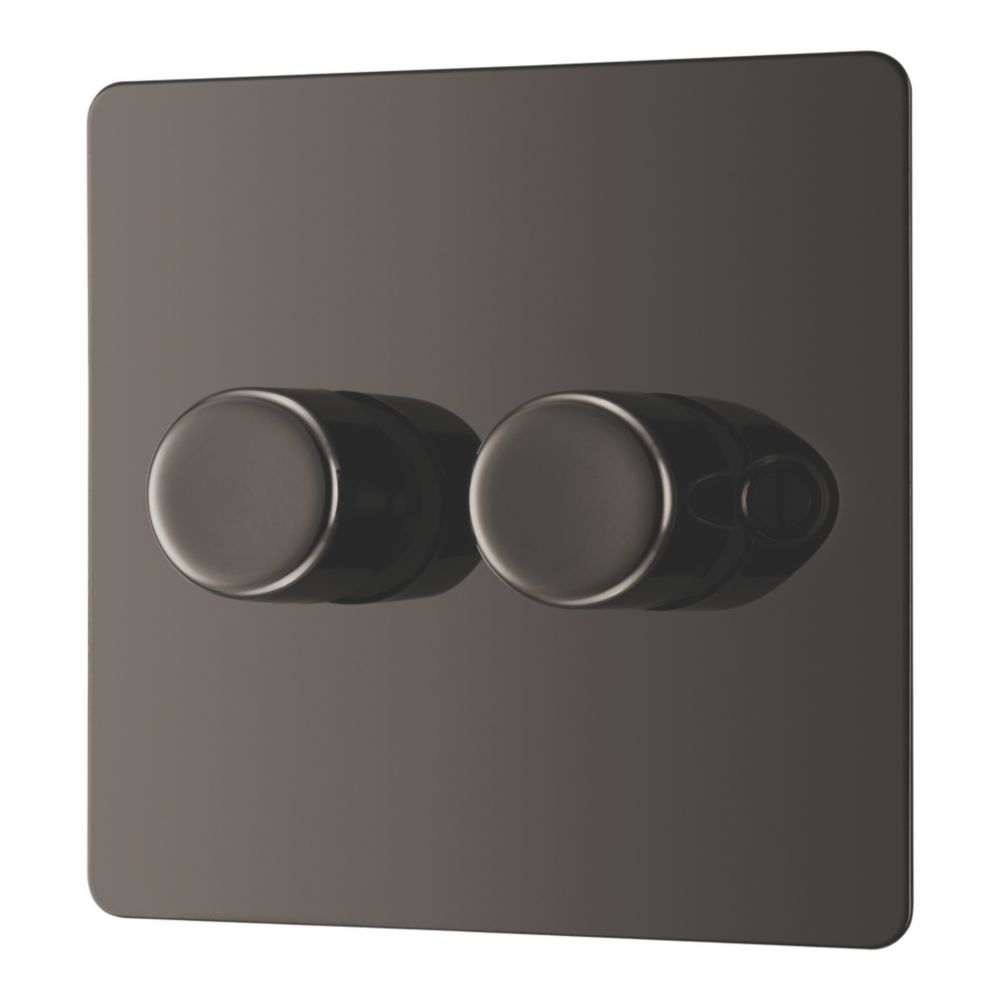 LAP 2-Gang 2-Way LED Dimmer Switch Black Nickel with Colour-Matched ...