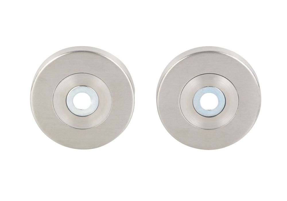 Eurospec Pull Handle Roses Satin Stainless Steel 52mm 2 Pack - Screwfix