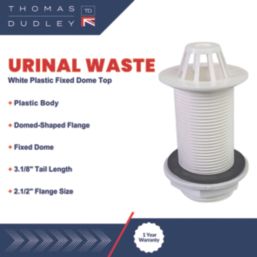Thomas Dudley Ltd Urinal Waste Plastic Body 1 1/4" White - Screwfix