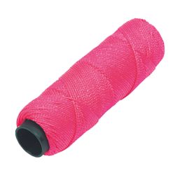 Marshalltown Braided Nylon Hi-Vis Masons Line Pink 76m - Screwfix