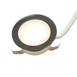 VEW Sola Recessed Round LED Kitchen Plinth Light Black 0.4W 27lm - Screwfix